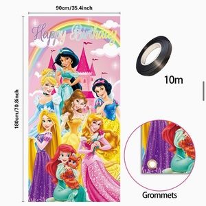 Disney | Party Supplies | X Polyester Disney Princess Happy Birthday ...